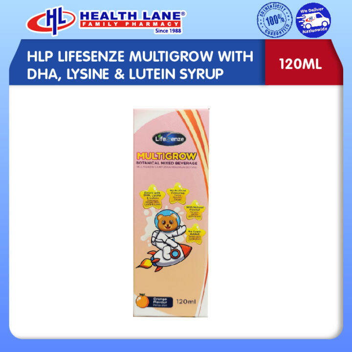 HLP LIFESENZE MULTIGROW WITH DHA, LYSINE & LUTEIN SYRUP 120ML ...