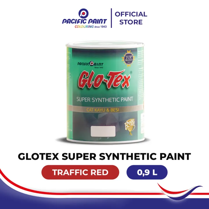Glotex Super Synthetic Paint-Cat (Kayu & Besi)- TRAFFIC RED-0.9liter | Lazada Indonesia