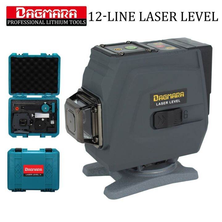 Dagmara 12Line 360° Rotary 3D Green Laser Level Self Leveling Cross ...