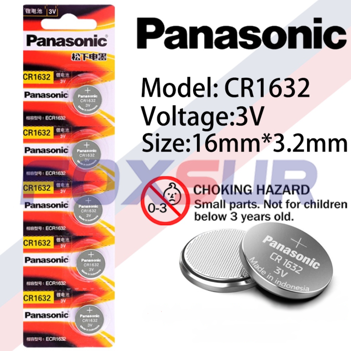 5PCS 100% Original PANASONIC CR1632 CR 1632 3V แบตเตอรี่ลิเธียมสำหรับนาฬิกาเครื่องคิดเลขนาฬิกา ...