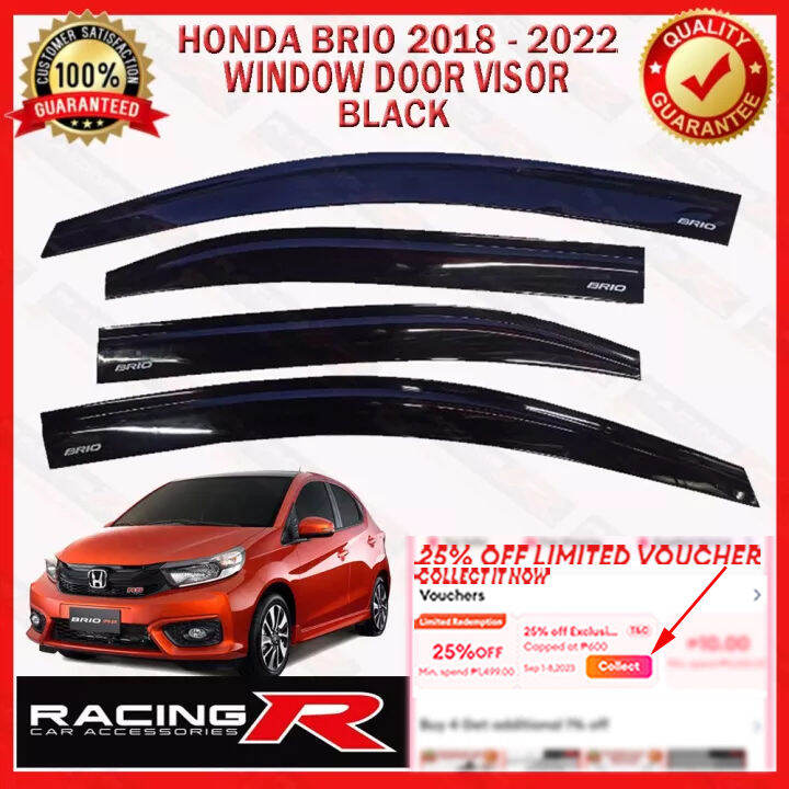 Honda Brio Hatchback 2018 to 2024 OEM Window Door Visor Black ( Toyota ...