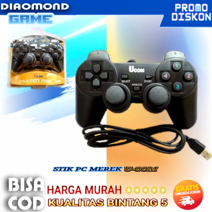 U-COM ORIGINAL Gamepad Usb Single Getar Controller Joystick PC/LAPTOP ...