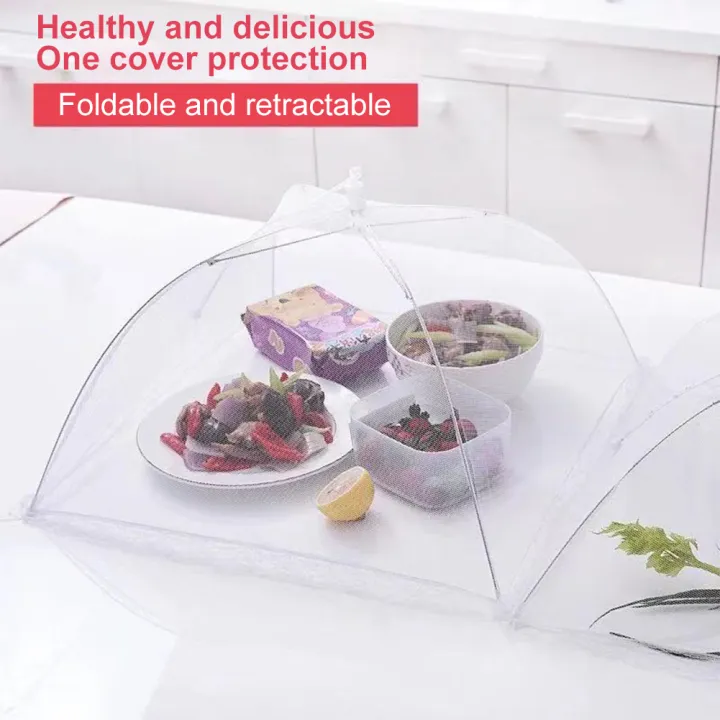 Jomoo Easy Clean White Mesh Square Food Cover Foldable Insect Cover ...