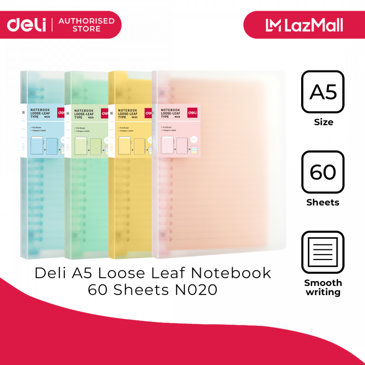 Deli N020 A5 Loose Leaf Notebook 60 Sheets 1PC [79N020] | Lazada PH