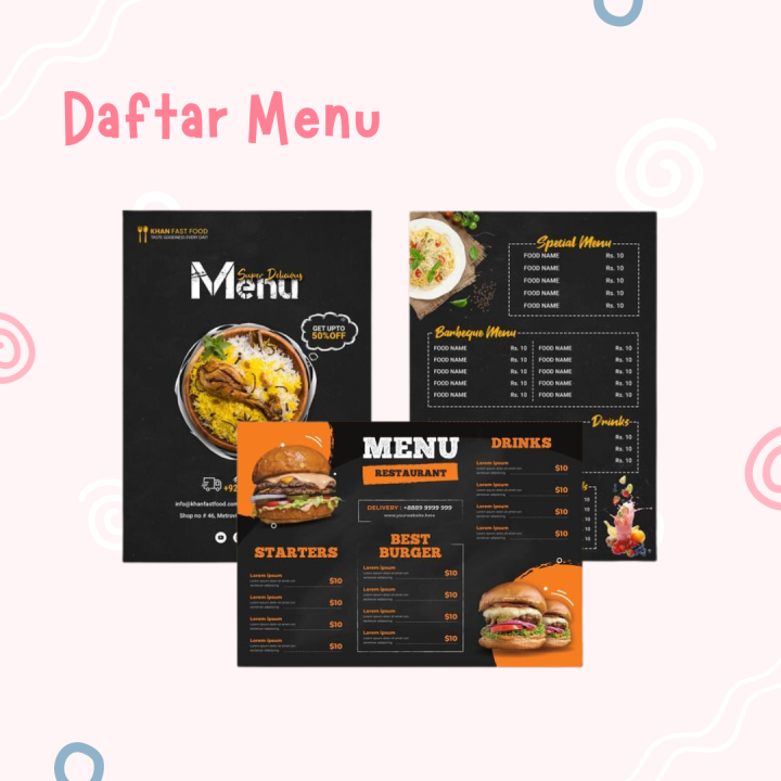Cetak daftar menu free desain/daftar menu premium/buku menu | Lazada ...