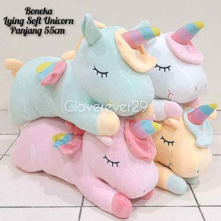 BONEKA SOFT LYING UNICORN TENGKURAP BERTANDUK UKURAN 35 & 55 CM | Lazada Indonesia