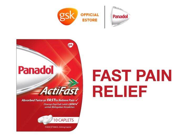 Panadol Actifast 10s (1Strip)/ 20s (1box) (Headache, Paracetamol, Fever ...