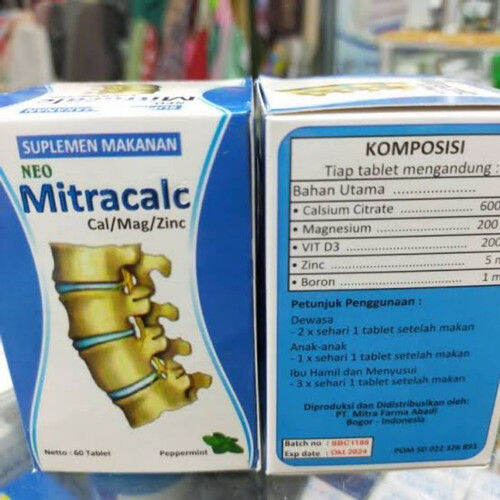 Neo Mitracalc Cal/Mag/Zinc 60 Tablet Suplement Tulang Asli 100% ...