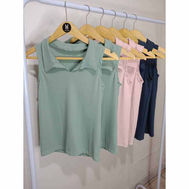 Singlet RIB Kerah Wangki | Lazada Indonesia