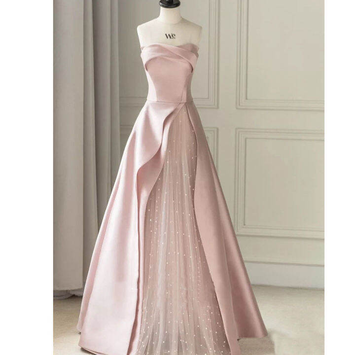 Glary Star Pink Bustier Evening Dresses Dresses Female Engagement Toast ...