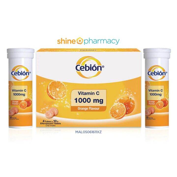 Cebion Vitamin C 1000mg Effervescent Tabs 4x10s (Box) | Lazada