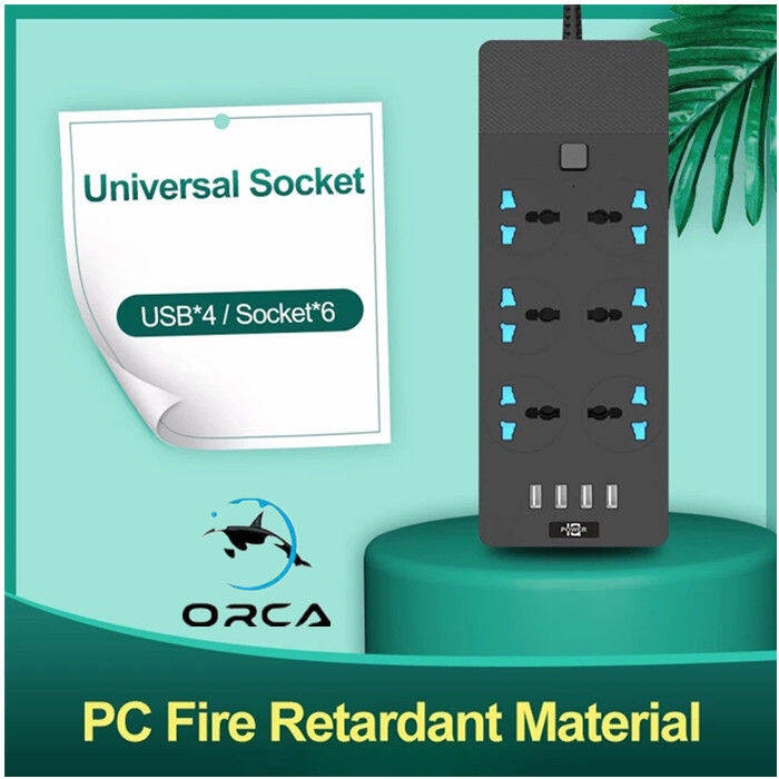 Ready Stock 6 Sockets 4 USB Malaysian standard Extension wire socket ...