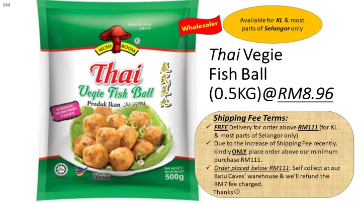 Thai Vege Fish Ball 500GM - Kuala Lumpur & most parts of Selangor ONLY ...