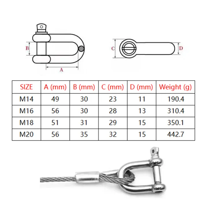 Galvanized D Shackle M14 M16 M18 M20 Anchor Shackle Buckle D-shackle ...