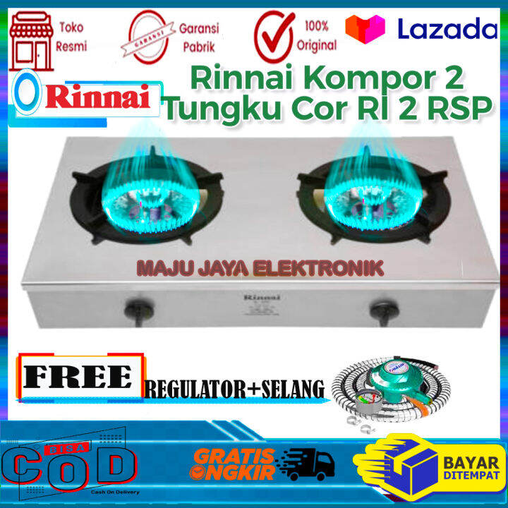 RINNAI RI 2 RSPN GAS COOKER 2 STOVE / KOMPOR GAS 2 TUNGKU / RI2RSPN | Lazada Indonesia