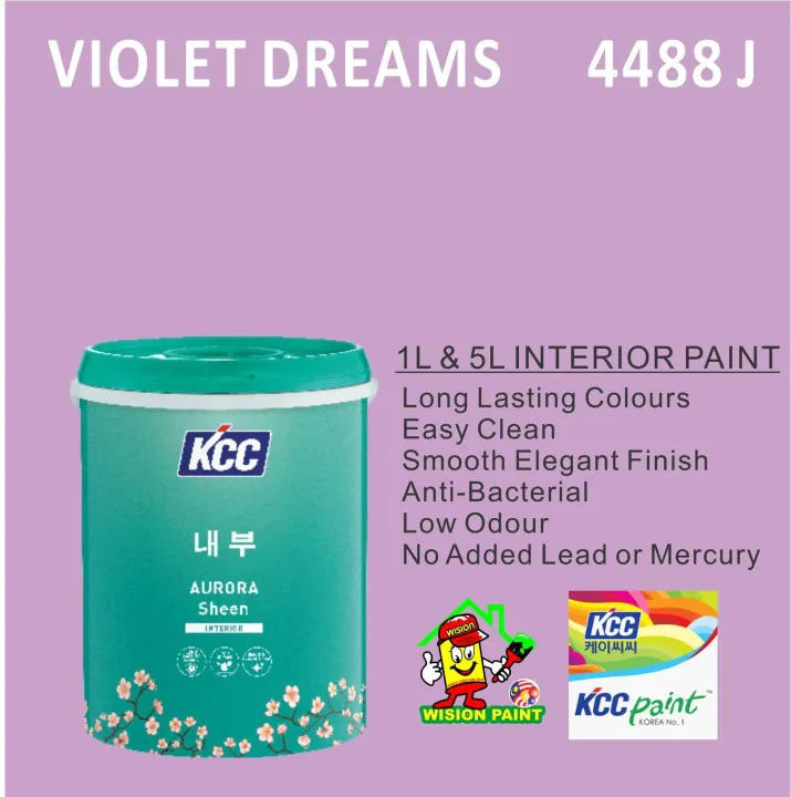 VIOLET DREAMS 4488 J ( 1L or 5L ) AURORA SHEEN INTERIOR EASY CLEAN ...