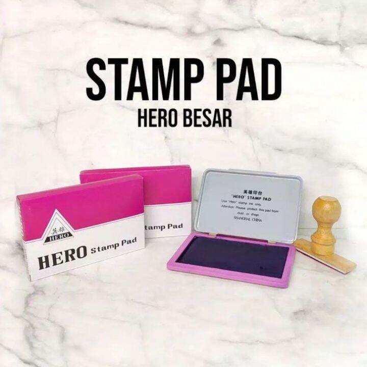 Stamp Pad / Stampad / Bantalan Stempel / Bak Stempel + Tinta Hero Besar dan Kecil | Lazada Indonesia