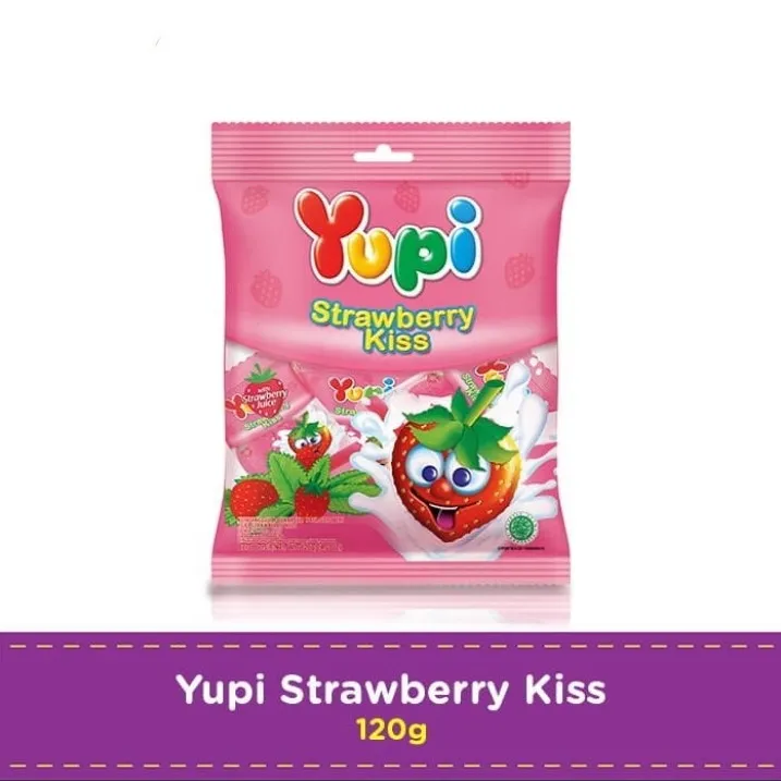 Permen Yupi Strawberry Kiss Kemasan Bag Isi 50 pcs 120 gr | Lazada Indonesia