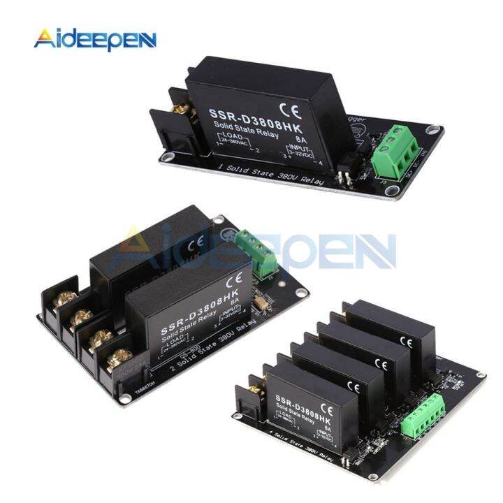 380V 8A 1 2 4 Channel Solid State Relay Module High and Low Level H L ...