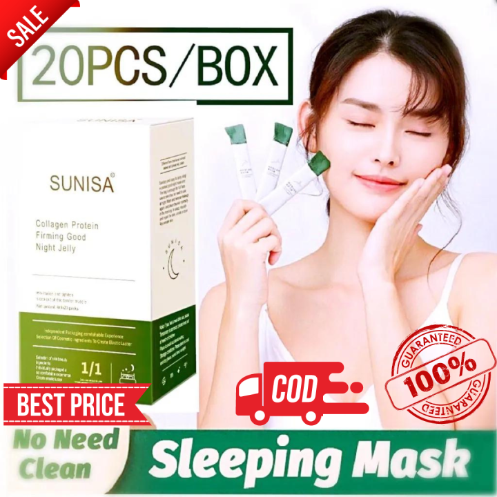 SUNISA 20pcs Collagen Jelly Sleep Face Mask Firm Skin Moisturizing Oil ...