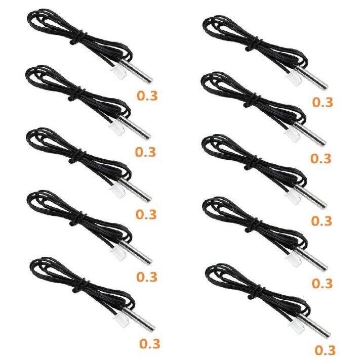 10pcs NTC 10K Ohm 1% 3435 Thermistor Temperature Sensor Cylinder Probe ...