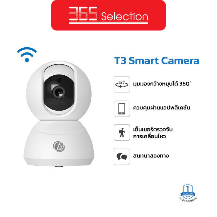 T3 Smart Camera กล้องวงจรปิดอัจฉริยะ หมุน 360° Full HD ความชัด 2K IP ...