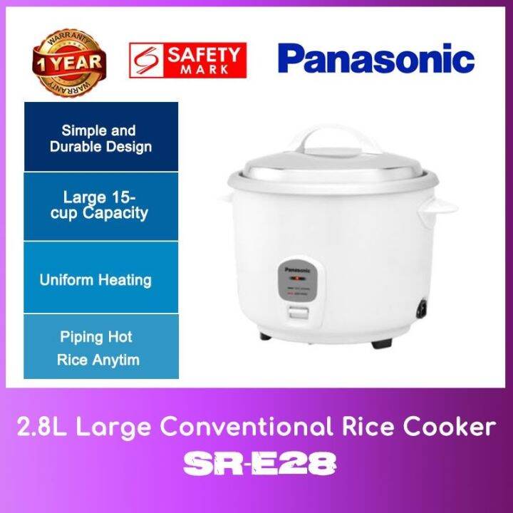 Panasonic SR-E28 2.8L Large Conventional Rice Cooker WITH 1 YEAR ...
