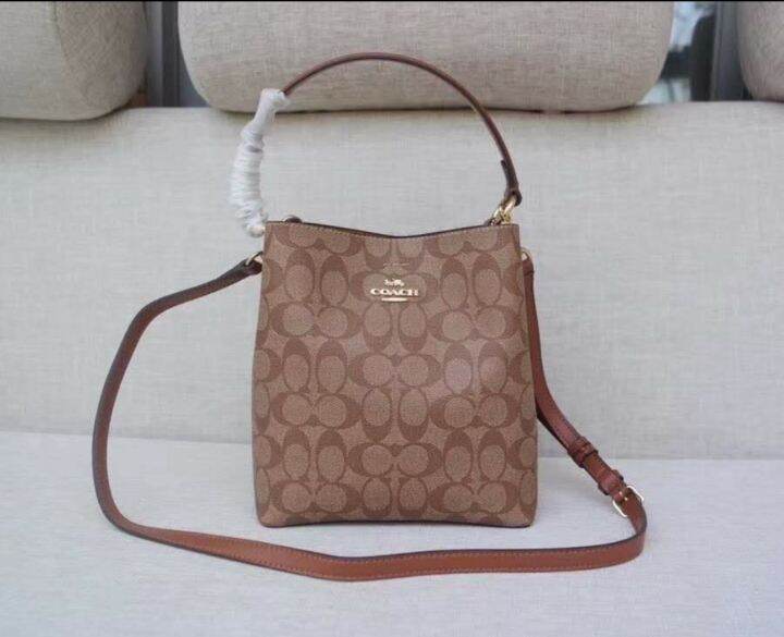 Coach 2312 Small Town Bucket Bag in Glacier Brown Signature Coated ...