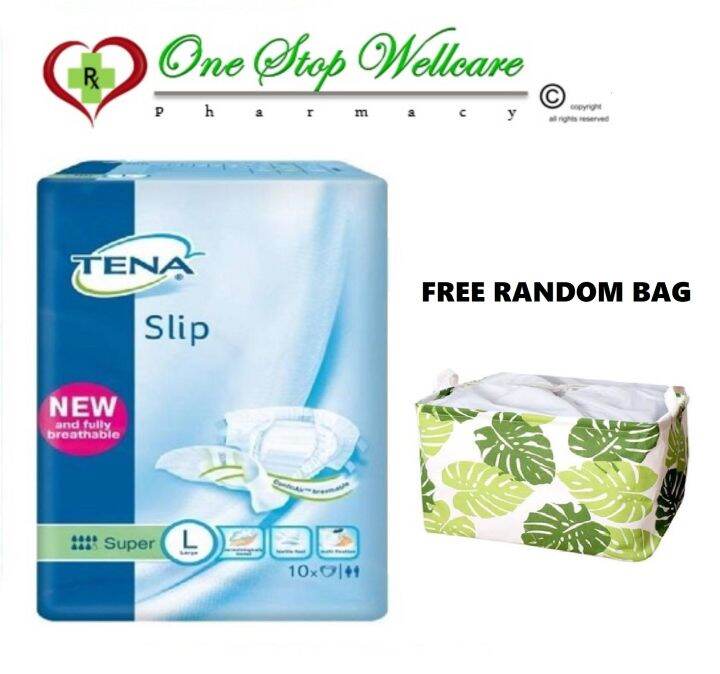 TENA SLIP SUPER ADULT DIAPERS FOC BAG (L) 10'S | Lazada