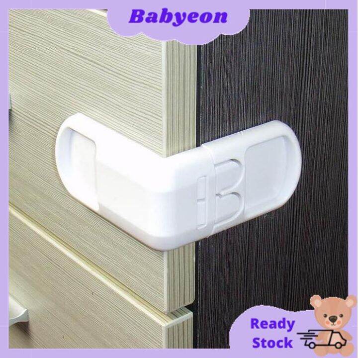 Pengunci Laci L-Shape Children Baby Safety Lock Cupboard Cabinet Door ...