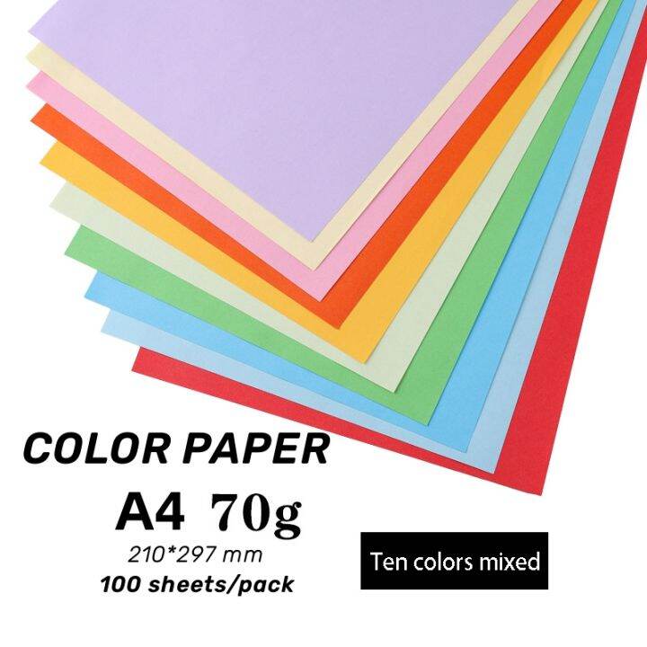 🔥Tamia👍 A4 Color Paper 100 Sheets/Pack (Size：210X297mm) School Supplies ...