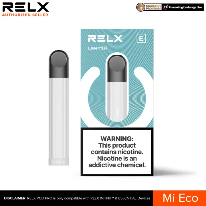 RELX ESSENTIAL WHITE Device For RELX Pro Pods Simple Easy Charging Leak ...