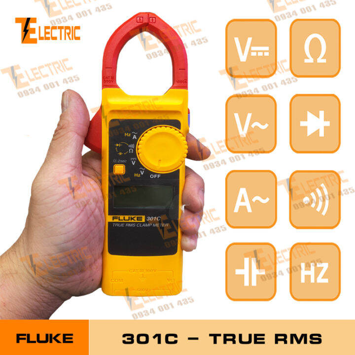 Fluke 301C Ampe Kìm Đo Điện Áp, Tụ Điện, Tần Số, Dòng Điện AC 1000A | Lazada.vn