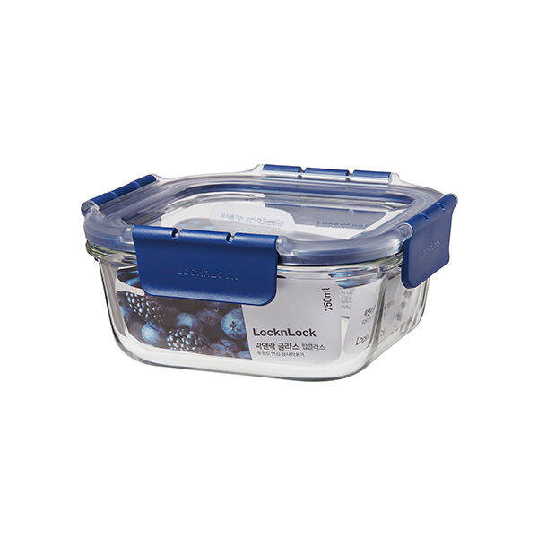 [Lock&Lock] [750ml x 1pcs] [Blue] Top Class Oven Glass Airfryer Square ...