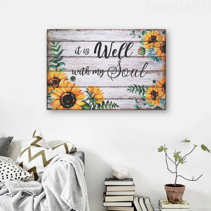 TrendsPH It is Well With My Soul Wooden Wall Decor 14x10 Inches | Lazada PH
