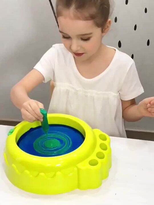 American Style Children Education Moist Colours Rotating Disk Painting ...