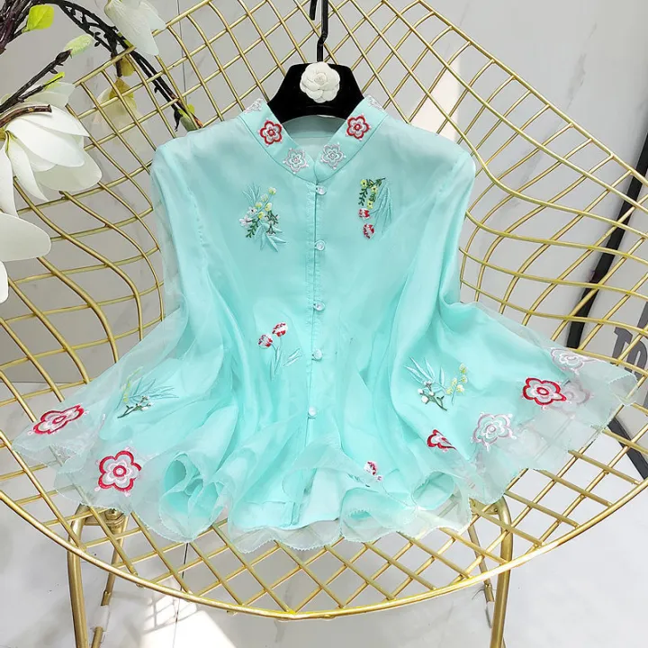 2022 Spring and Summer New Retro Chinese Lace Jacket Short Female ...