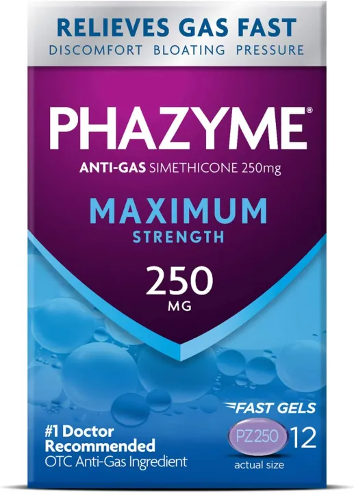 Phazyme Maximum Strength Gas and Bloating Relief, 250 mg Simethicone ...