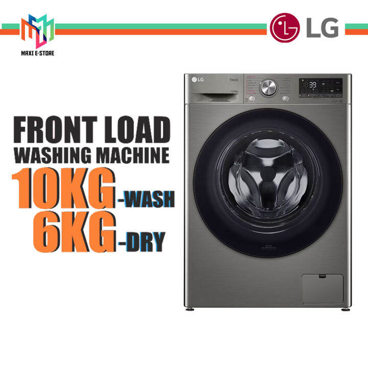 LG 10/6kg Front Load Washer Dryer with AI Direct Drive, Steam ...