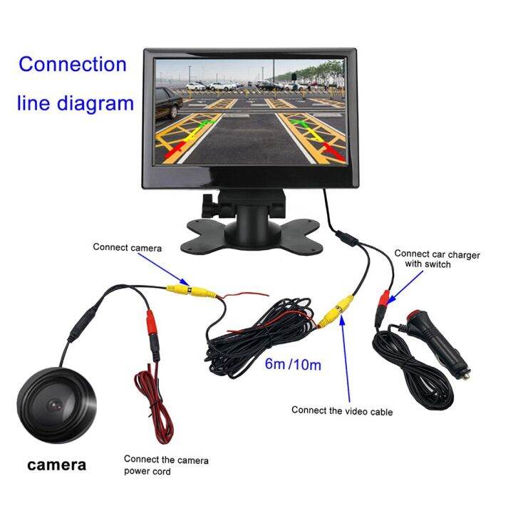 7 Inch TFT LCD Screen Car Monitor Rear View Reverse Backup with 12 LED ...