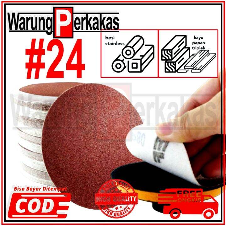 1pc Amplas Bulat Velcro #24 Kertas Amplas Mesin Gerinda | Lazada Indonesia