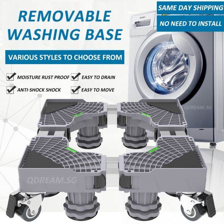 Movable Washing Machine Base Rack Refrigerator Adjustable Reinforced ...