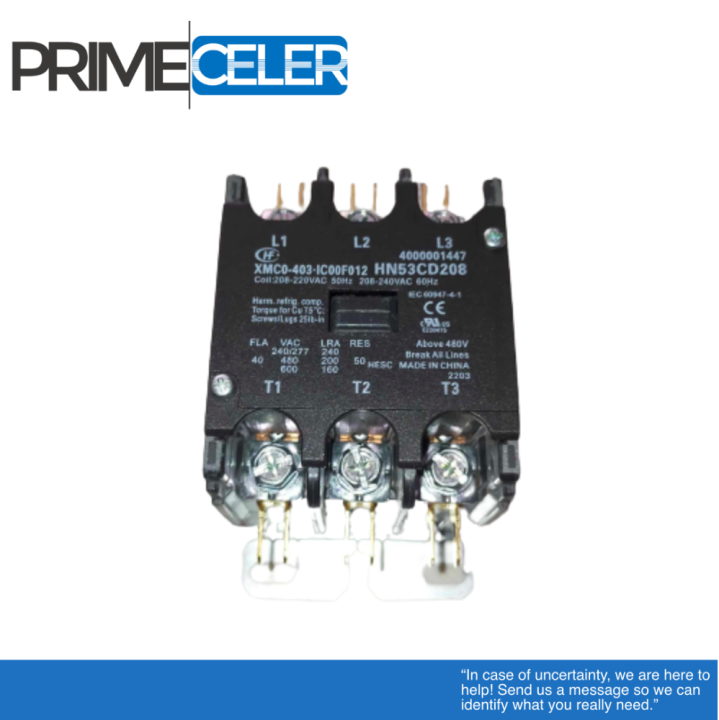Magnetic Contactor for Aircon Unit 3Pole / 40Amp (Model: HN53CD208 ...
