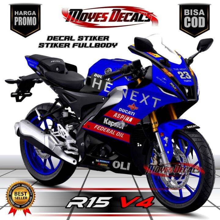 Decal Stiker R15 V4 Full Body Motif The Next Warna Biru | Lazada Indonesia