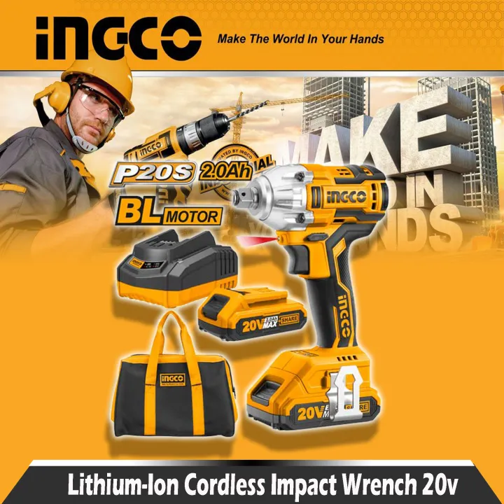 INGCO Lithium-Ion Impact Wrench 20V - CIWLI2001 | Lazada PH