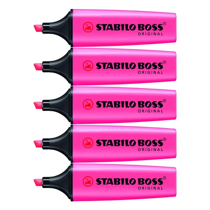 STABILO BOSS ORIGINAL Highlighter Pen and Text Marker PInk 70/56 - 5 ...