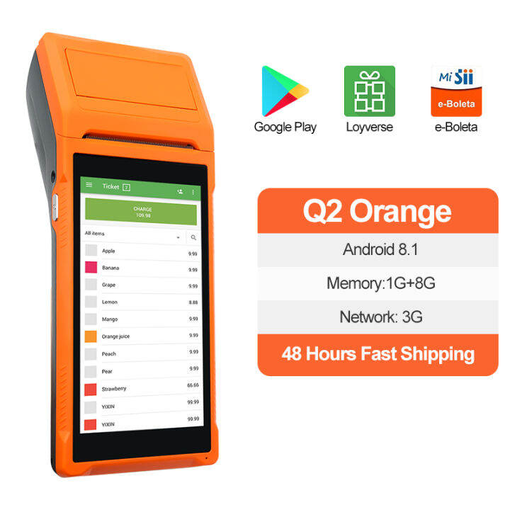 3G /4G Android6.0/8.1 Mobile Pos Thermal Printer Handheld POS Terminal ...