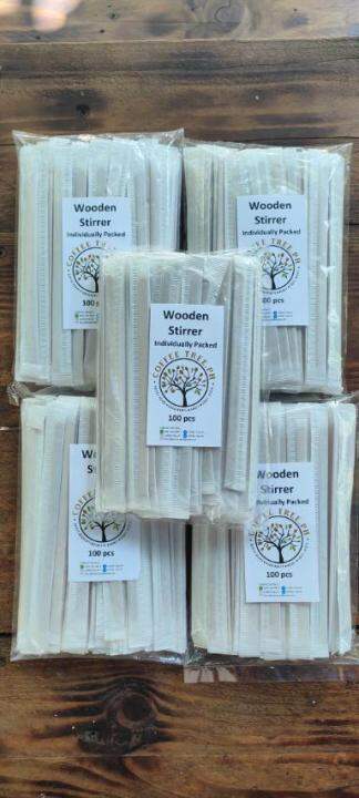 Wooden Stirrers (140mm x 6mm) Individually Packed | Lazada PH