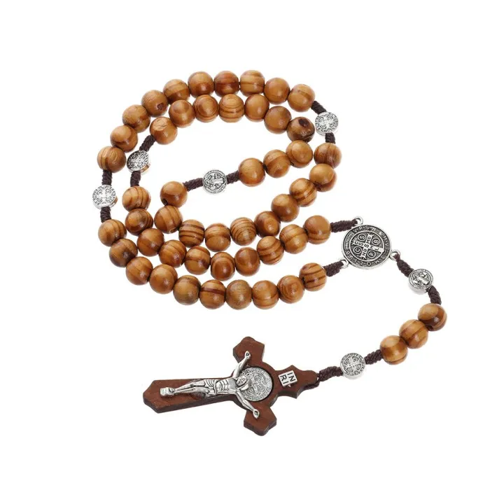 JAYQQ ของขวัญที่สร้างแรงบันดาลใจ โซ่ คริสเตียน คาทอลิก สร้อยคอไม้กางเขน จี้ไม้กางเขน สร้อยคอลูก ...