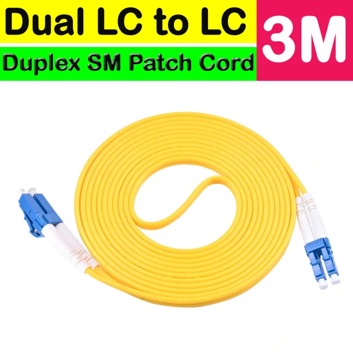 สายแพทคอร์ดไฟเบอร์ออฟติก Dual LC to LC Fiber Patch Cord Jumper Cable SM ...